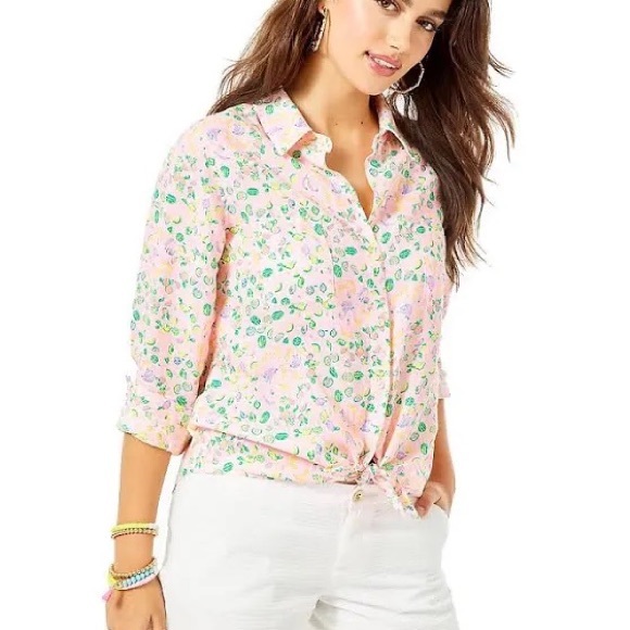 Lilly Pulitzer | Tops | Lilly Pulitzer Linen Shirt | Poshmark